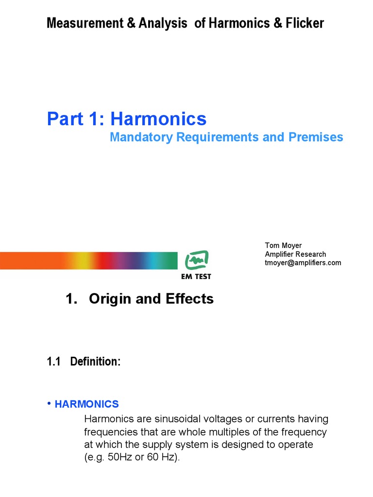Part 1: Harmonics: Measurement & Analysis of Harmonics & Flicker | PDF ...