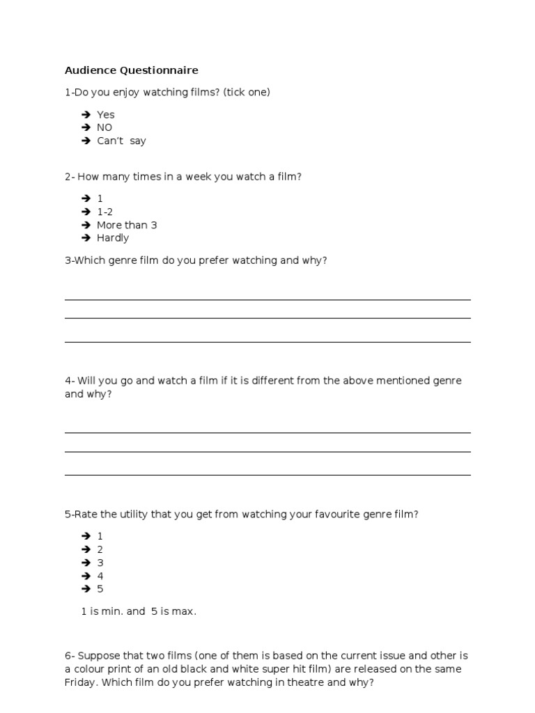 Questionnaire | PDF | Games & Activities | Self-Improvement