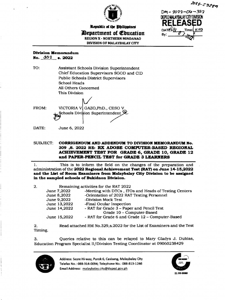 Memo 22 332 | PDF | Science