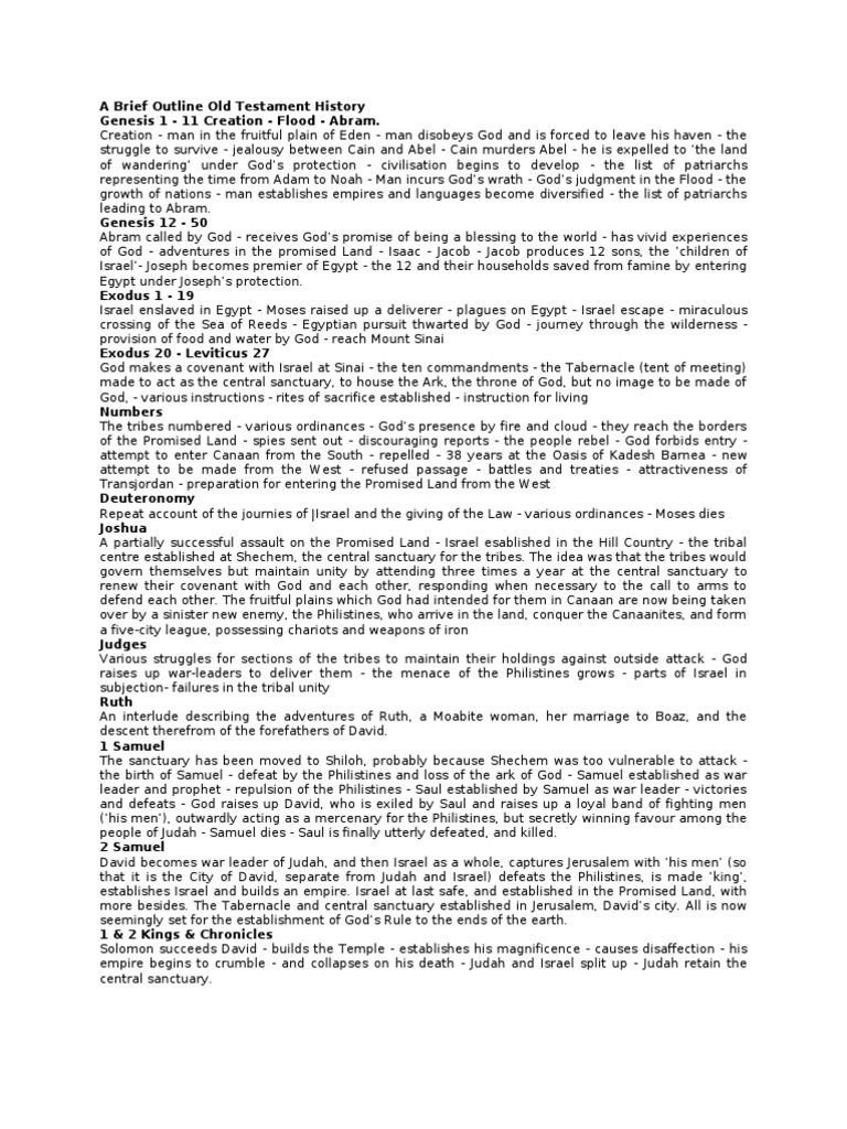 A Brief Outline Old Testament History | PDF | Samson | Jacob