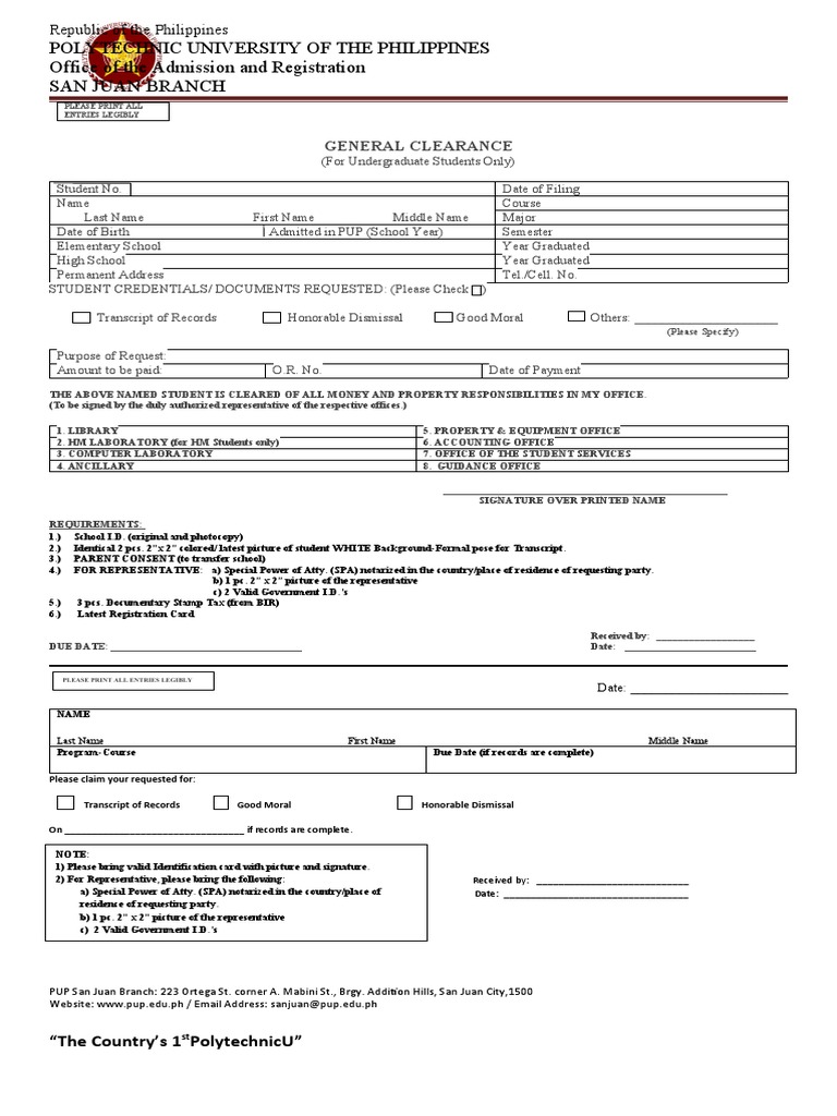 Obtaining student records from PUP San Juan | PDF | Identity Document | Government