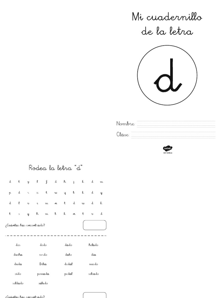 Cuadernillo Letra D | PDF