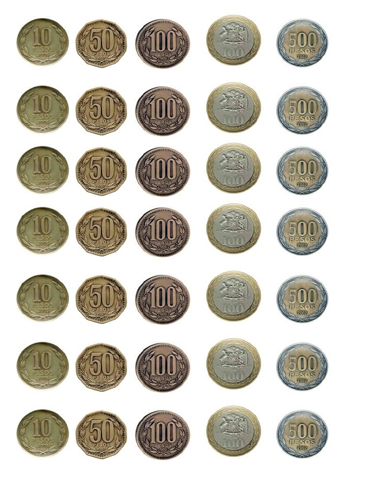 Dinero para Recortar Moneda Chilena | PDF