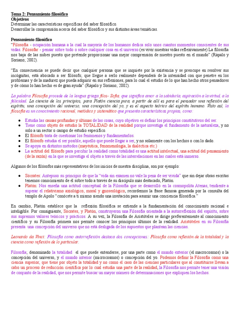 Definición y Naturaleza del Pensamiento Filosófico | PDF | Conocimiento ...