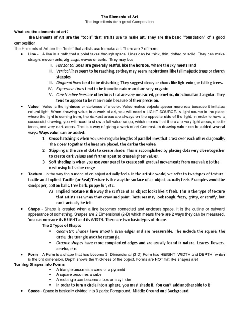 Elements of Arts | PDF | Color | Shape