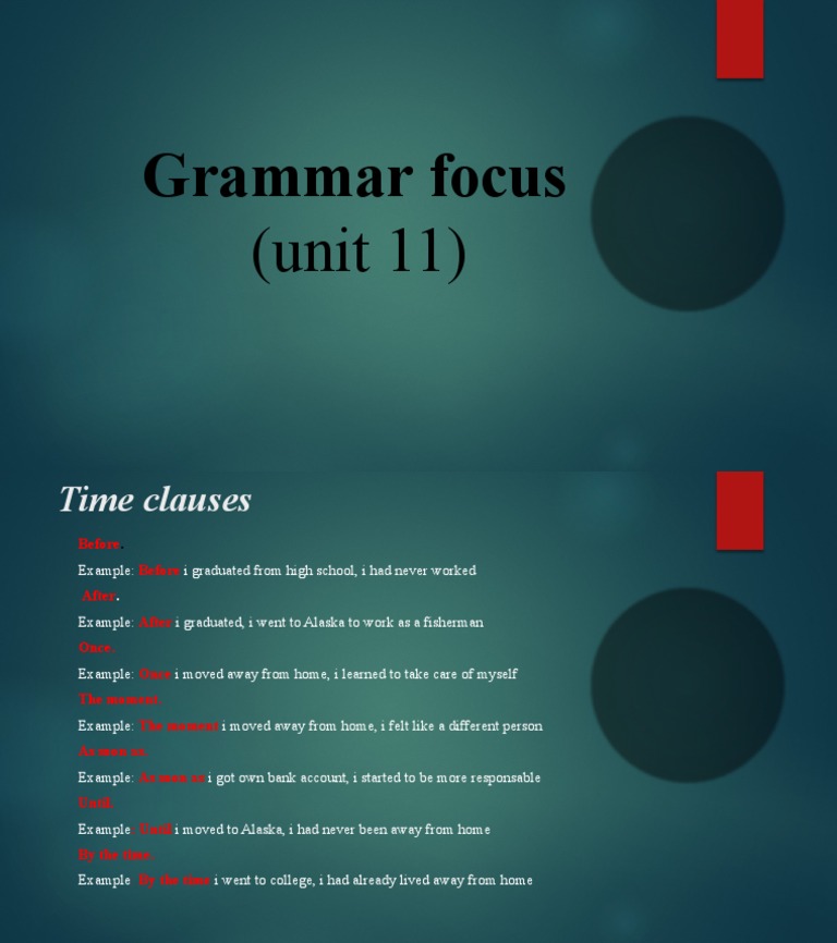 Time Clauses in English Grammar | PDF