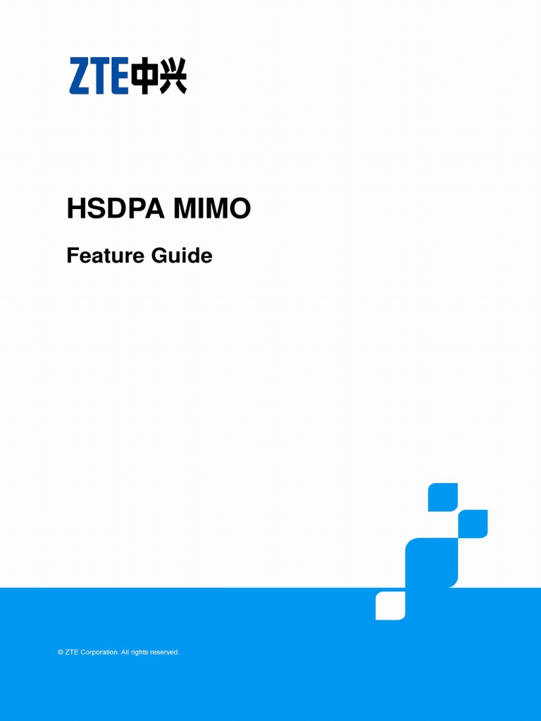ZTE UMTS HSDPA MIMO Feature Guide | PDF | High Speed Packet Access | Mimo