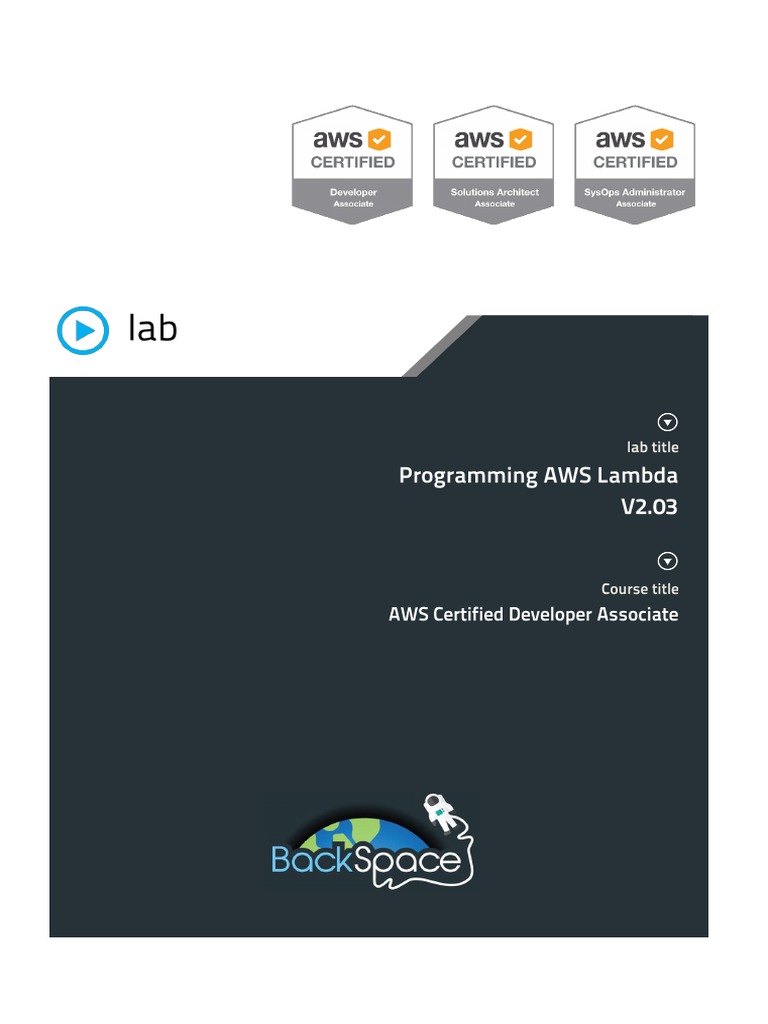 Aws Lambda Lab Pdf Anonymous Function Software Development
