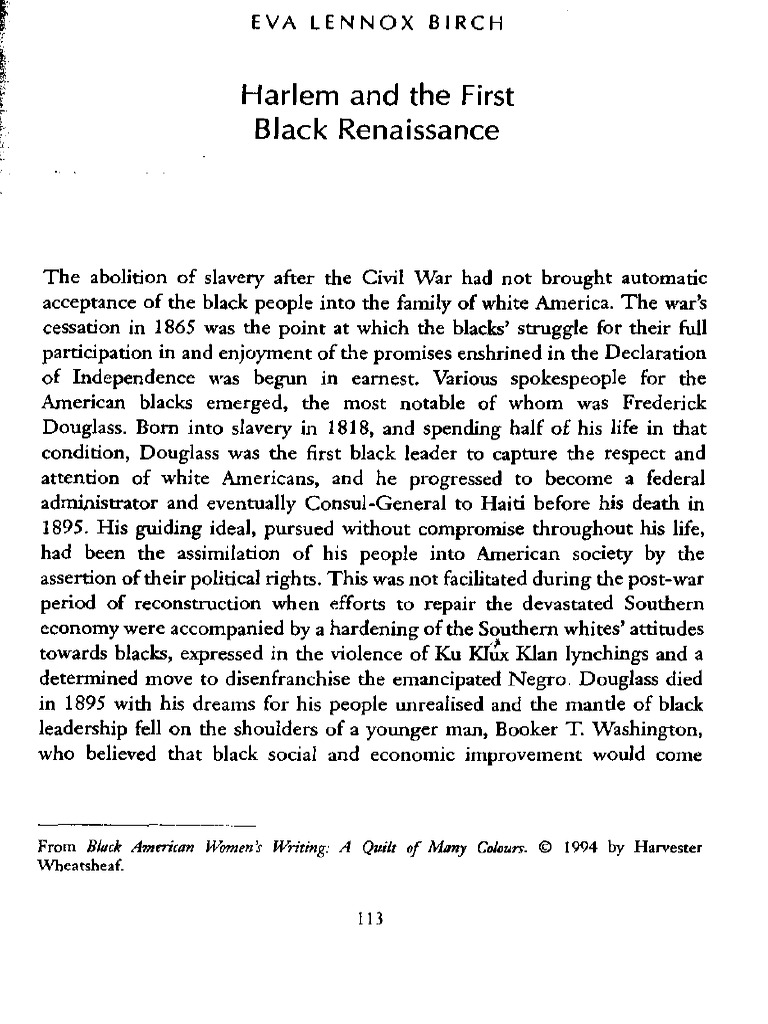 TEXTO 2 - Harlem and The First Black Renaissance | Descargar gratis PDF ...