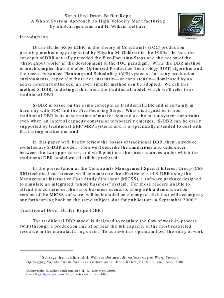 Simplified Drum Buffer Rope | PDF | Business | Business (General)