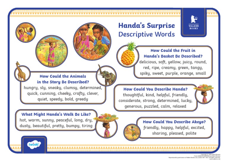 T e 2552419 Handas Surprise Descriptive Word Mat Ver 1 | PDF