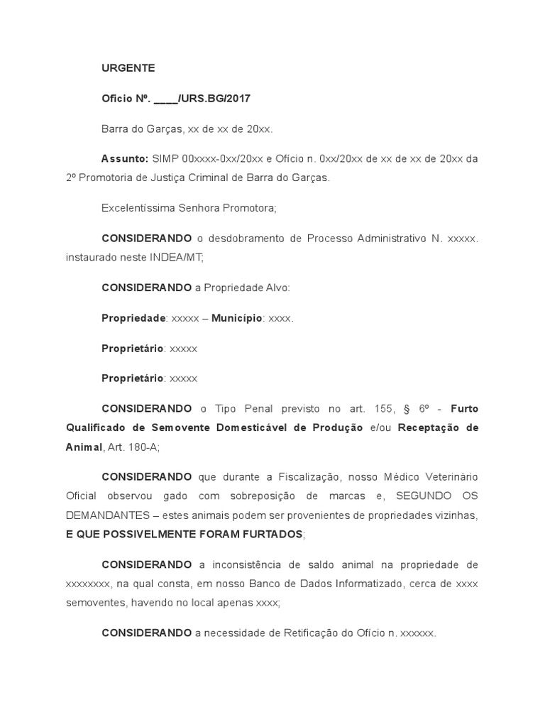 Modelo de Resposta A Oficio 2 | PDF | Polícia | Roubo