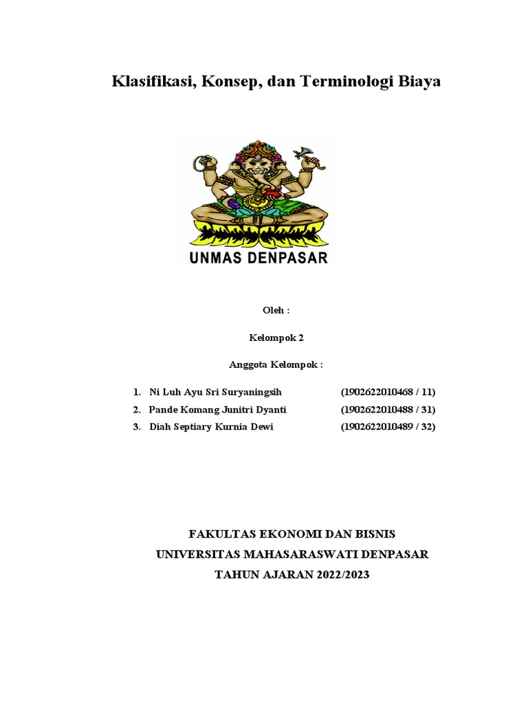 Klasifikasi dan Konsep Biaya | PDF