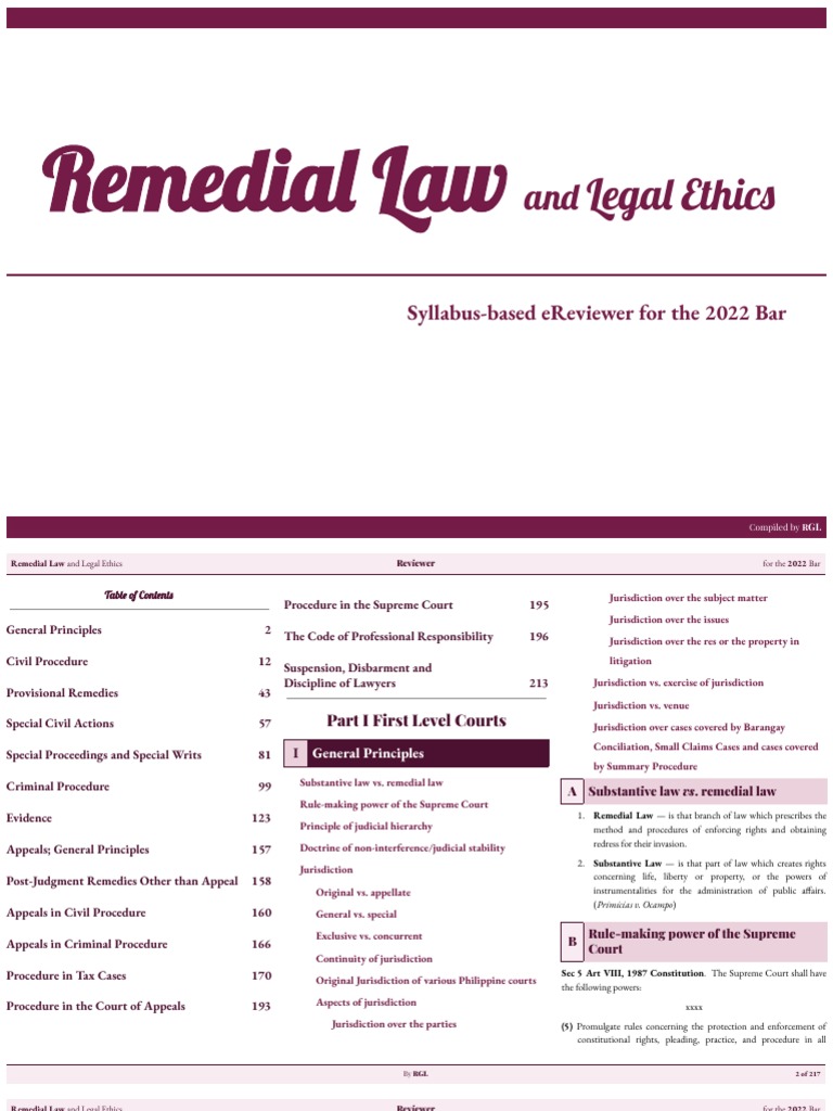 2022 Remedial Law Syllabus-Based EREVIEWER | PDF | Jurisdiction | Appeal