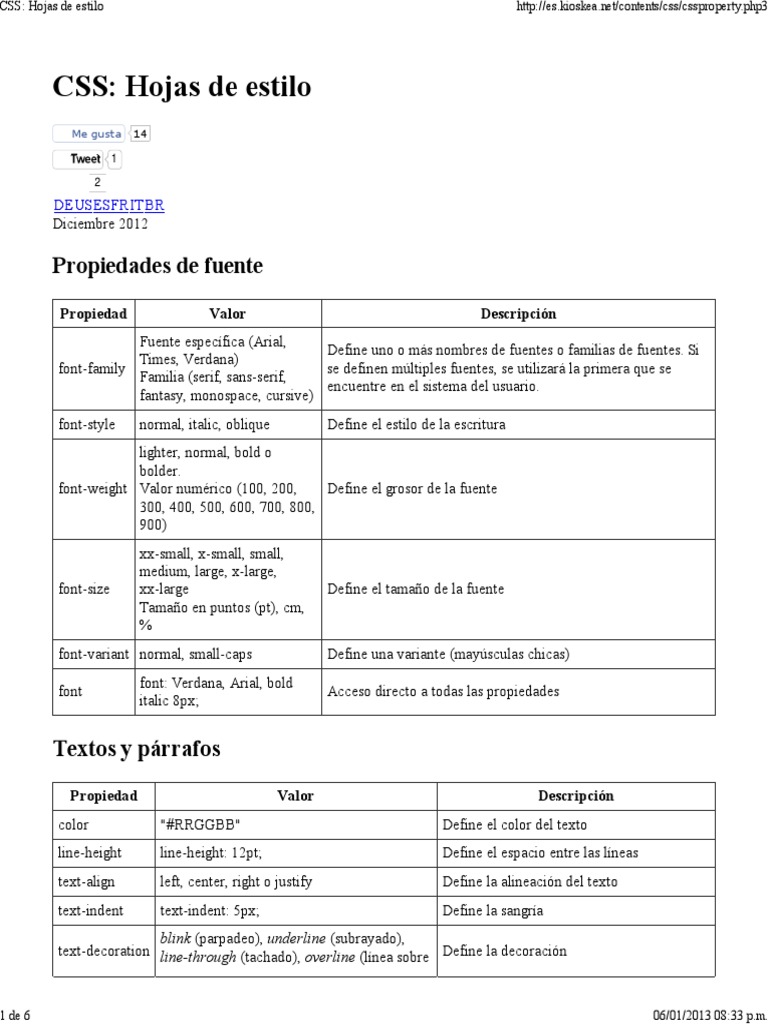 CSS - Hojas de Estilo | PDF | Impresión | Red mundial CSS - Hojas de Estilo | PDF | Impresión | Red mundial