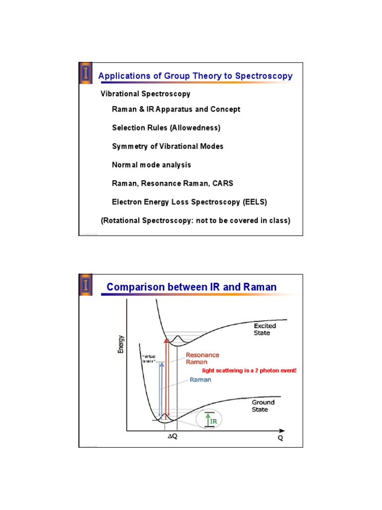 Applications Of Group Theory To Spectros Pdf Raman Spectroscopy Infrared Spectroscopy