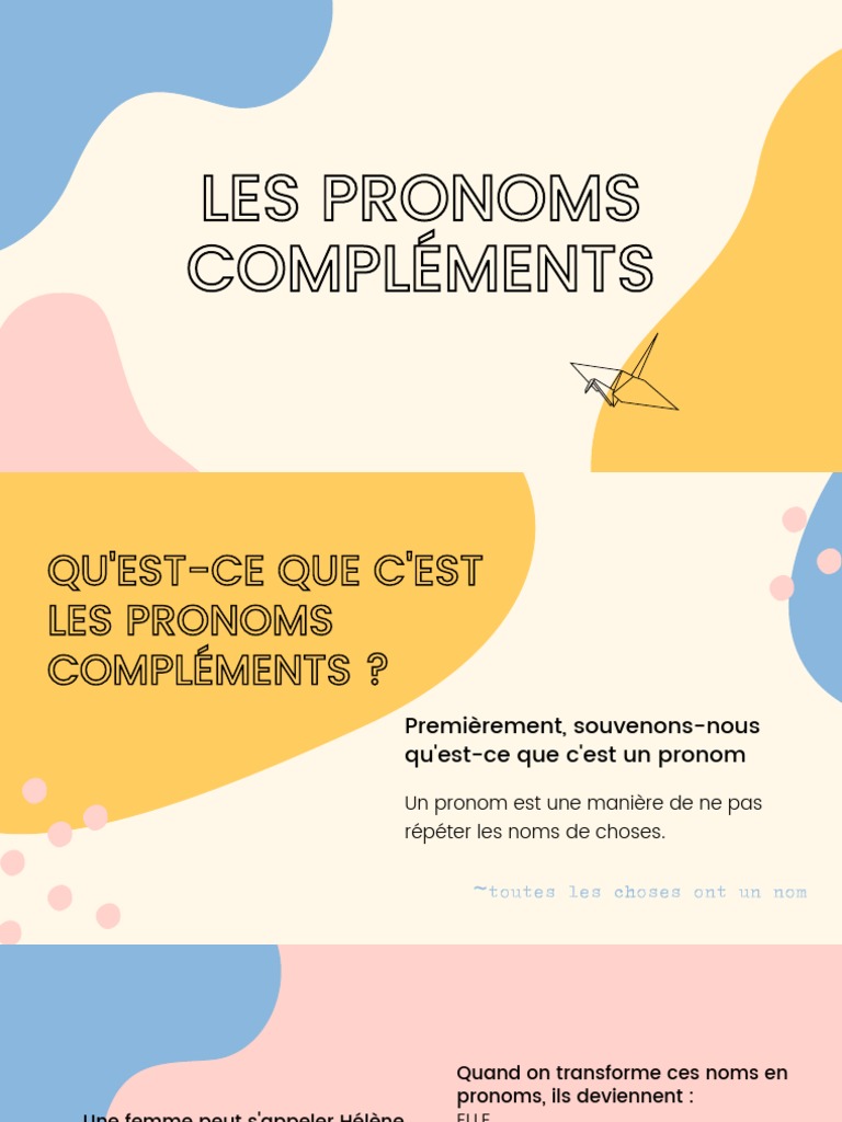 Comprendre les pronoms compléments | PDF | Complément d'objet | Pronom