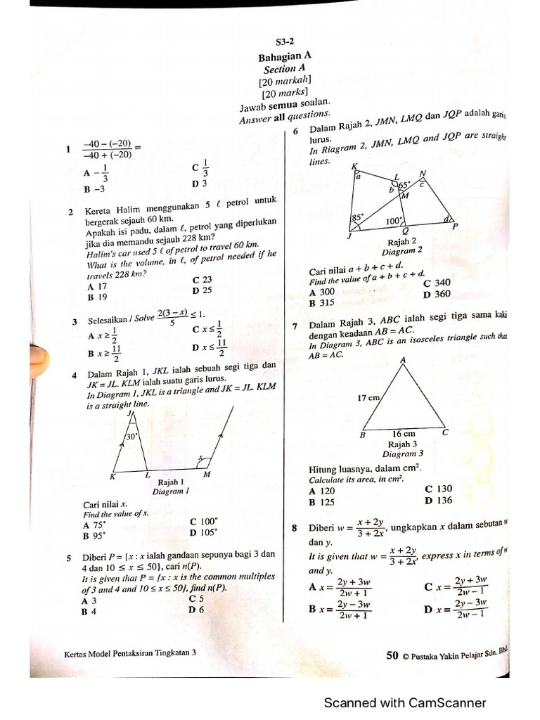 Kertas Sebenar PT3 Set 3 | PDF