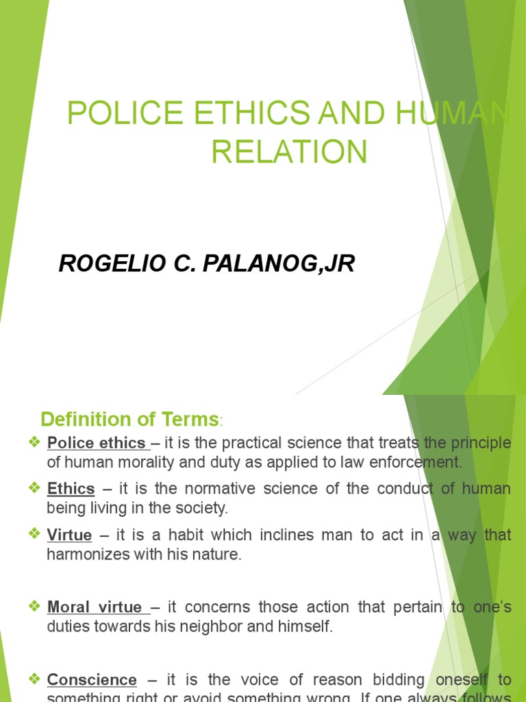 POLICE ETHICS AND HUMAN RELATION - June 2013 | PDF | Courage | Police