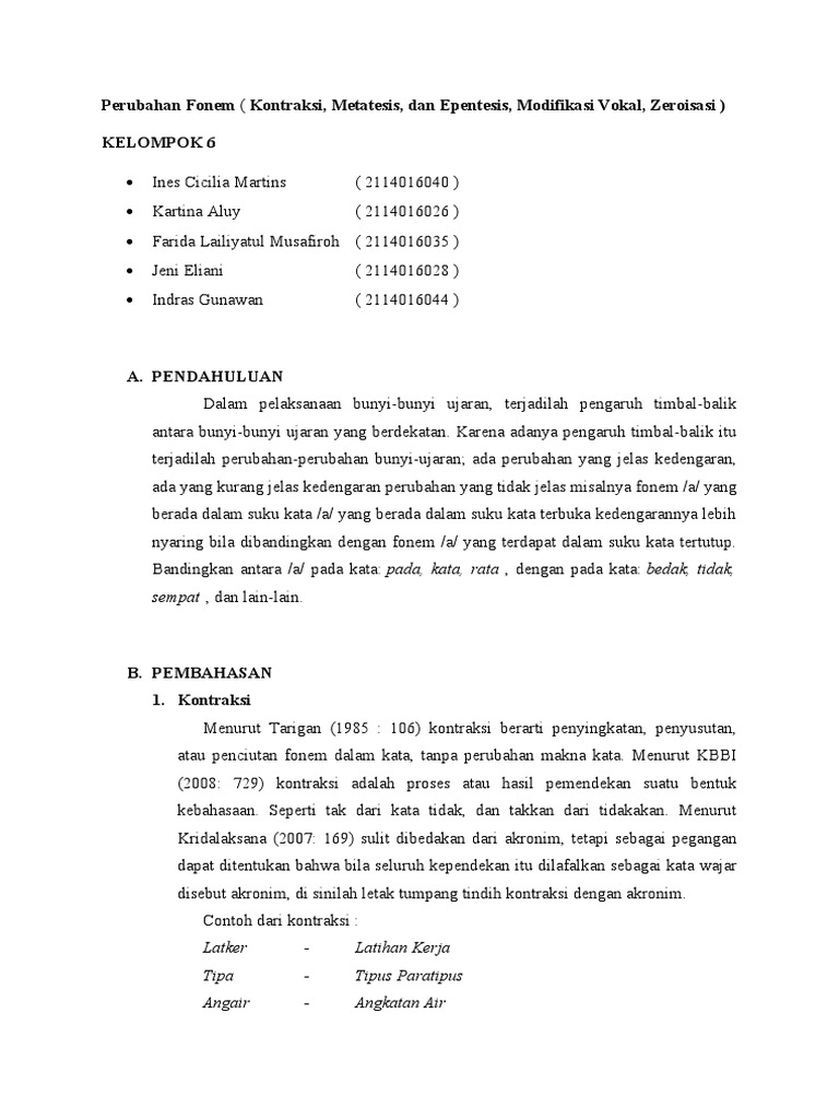 Perubahan Fonem dalam Bahasa Indonesia | PDF