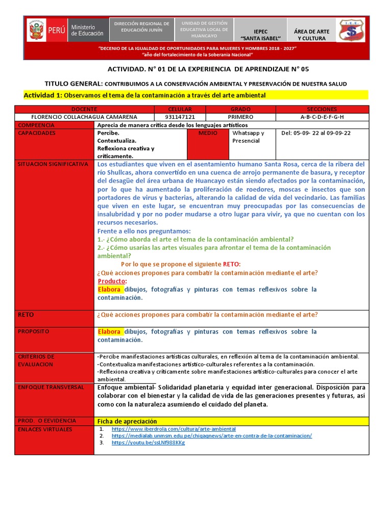 Act. de Aprendizaje N°1 Exp.05 | PDF | Minería | Deforestación