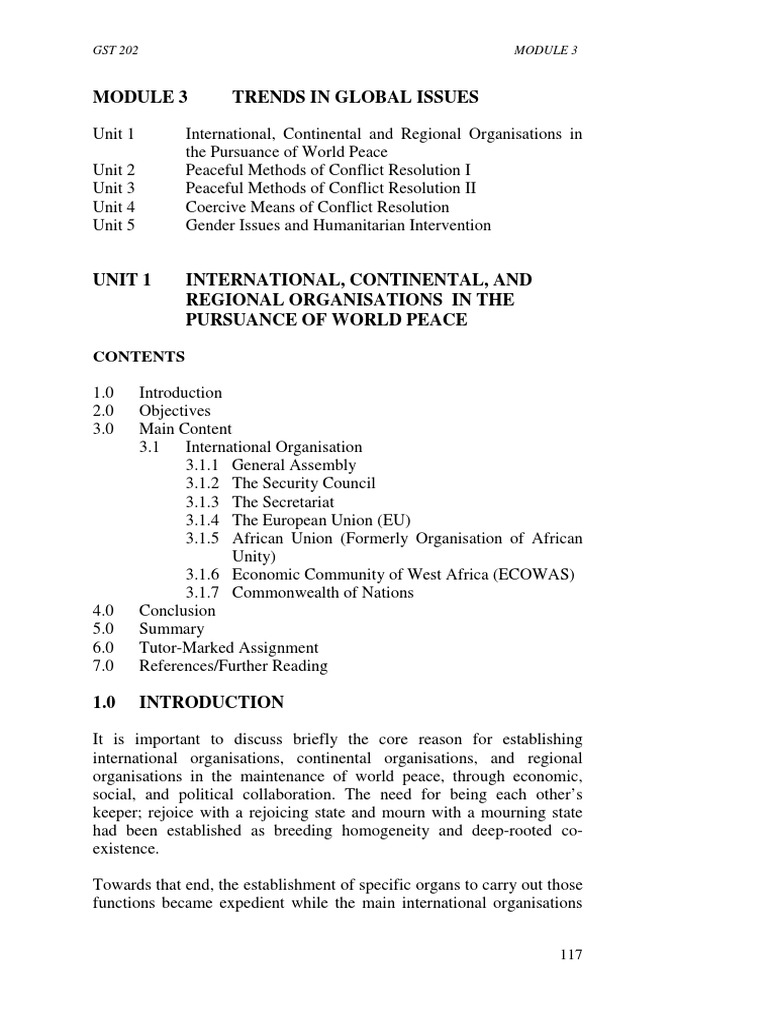 GST202 Module3 | Download Free PDF | Negotiation | United Nations