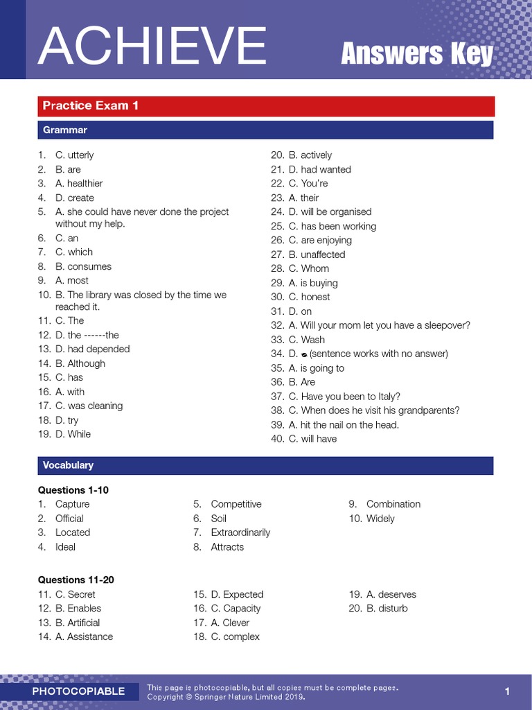 Achieve - Practice Exams Answers Key | Download Free PDF | Junk Food ...