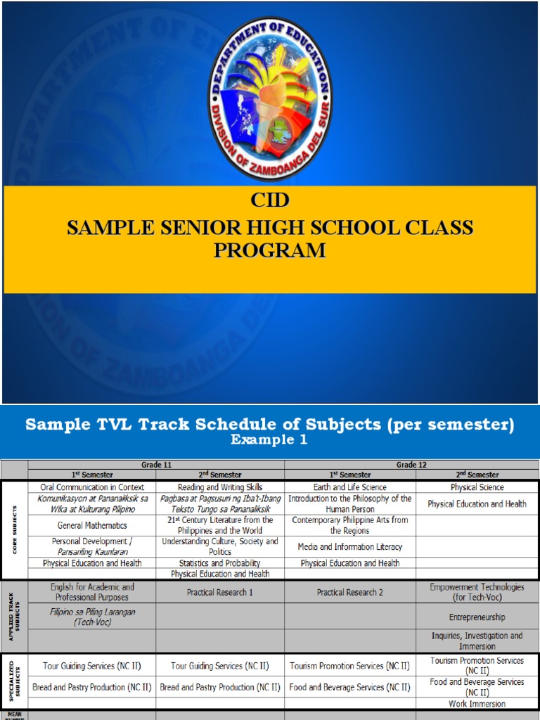 Senior High School Class Schedules | PDF