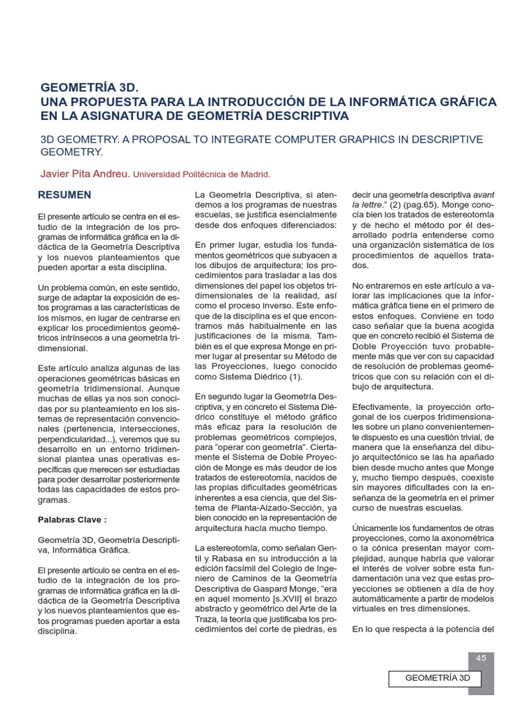 Geometria 3D. Una Propuesta para La Introduccion de La Informatica ...