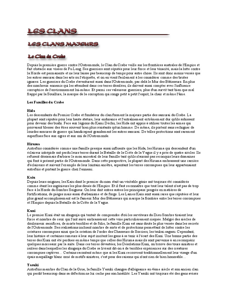 Les Clans | PDF