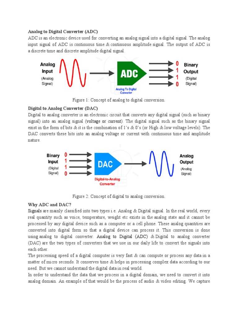ADC and DAC | PDF | Analog To Digital Converter | Digital To Analog ...