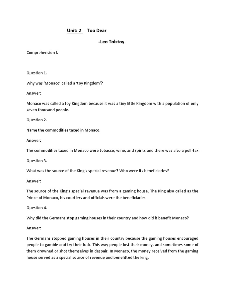 2nd Puc English 2.too Dear | PDF | Capital Punishment | Crimes