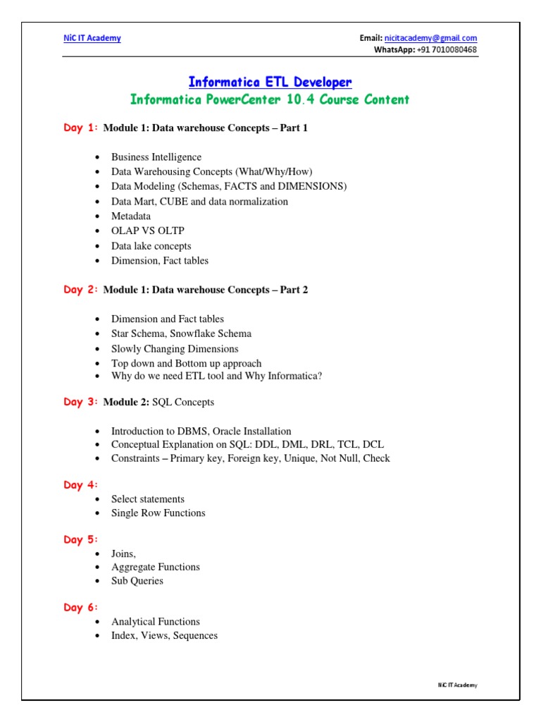 Informatica PowerCenter Course Overview | PDF | Data Warehouse | Data Management
