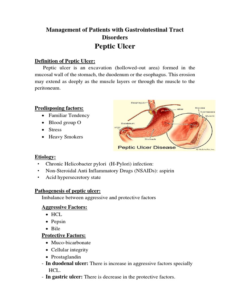 Peptic Ulcer Nursing Care | PDF | Gastroenterology | Diseases And Disorders