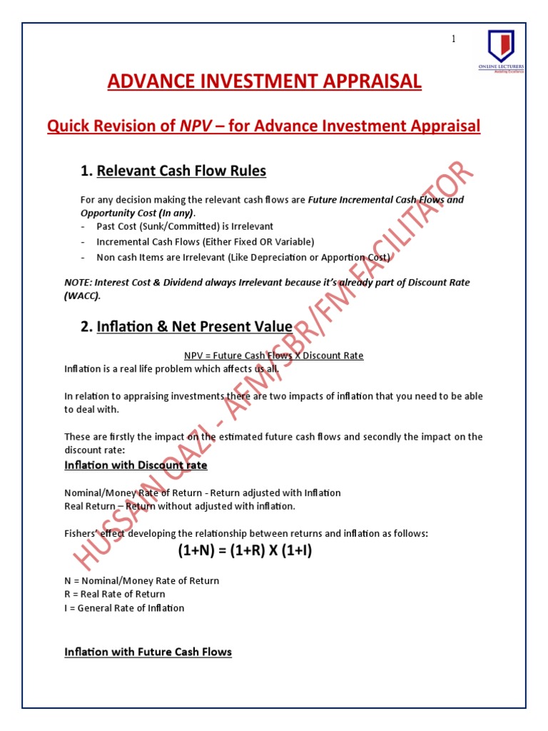 AFM Exam Focus Notes | PDF | Option (Finance) | Net Present Value