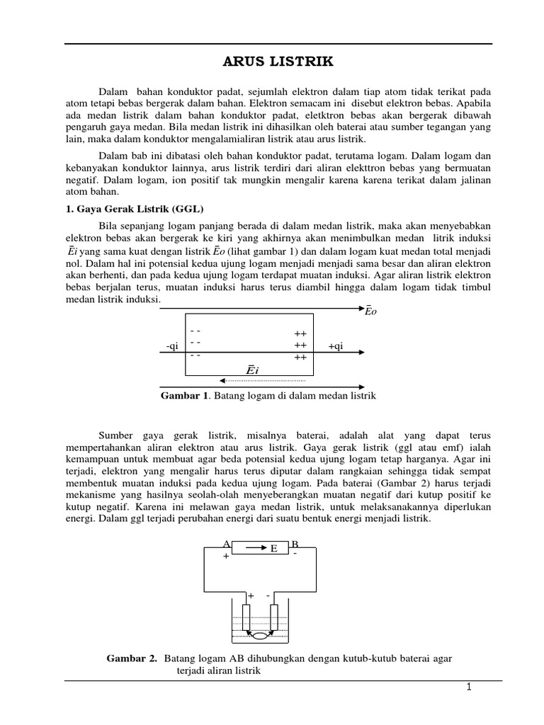 Arus Listrik dan Hukum Ohm dalam Logam | PDF