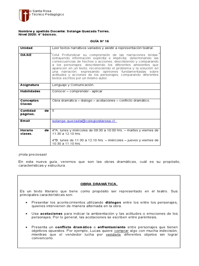 4tos Lenguaje Guia16 | PDF | Narración
