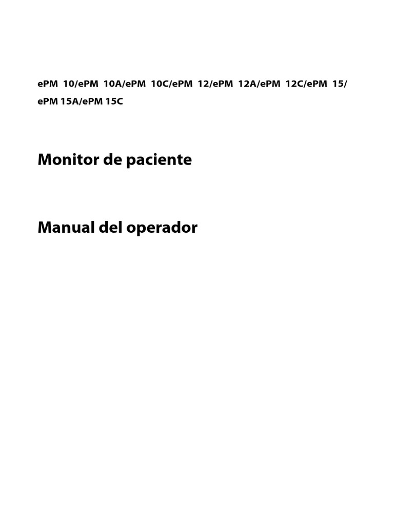 Manual Monitor de Signos Vitales Mindray ePM 12 | PDF ...