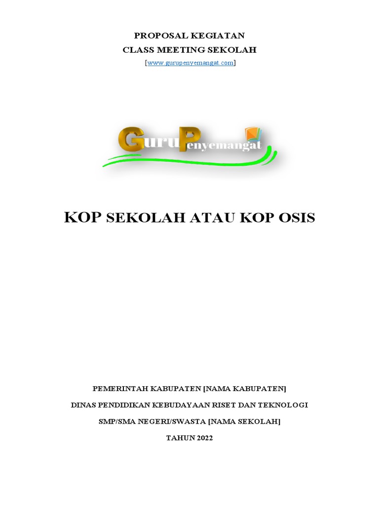 Proposal Kegiatan Class Meeting Osis | PDF