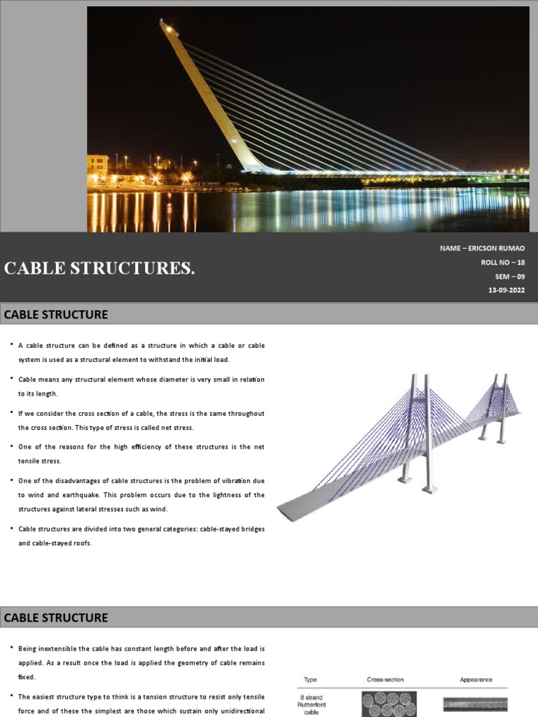 Abcm Cable Structures | PDF | Truss | Stress (Mechanics)