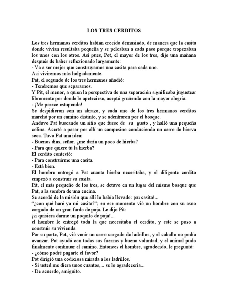 Los Tres Cerditos Pdf