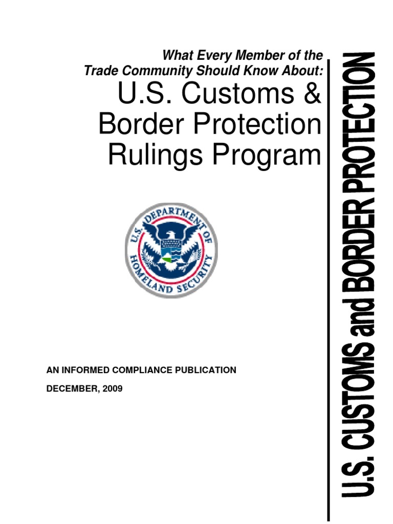 ICP CBP Rulings Program 2009 Final | PDF | U.S. Customs And Border ...