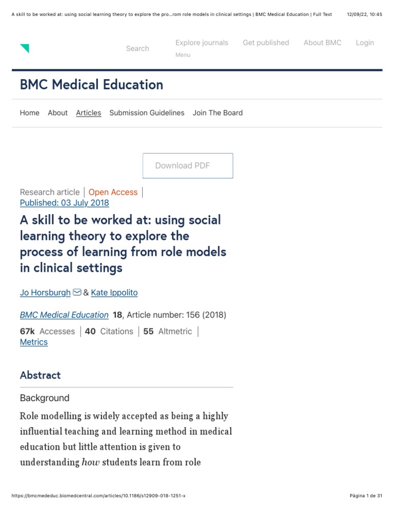 BMC Medical Education | PDF | Learning | Learning Theory (Education)