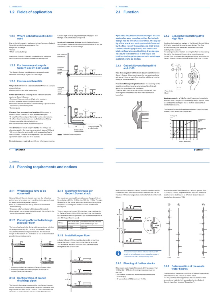Geberit Solvent Fields of Application | PDF | Pipe (Fluid Conveyance ...