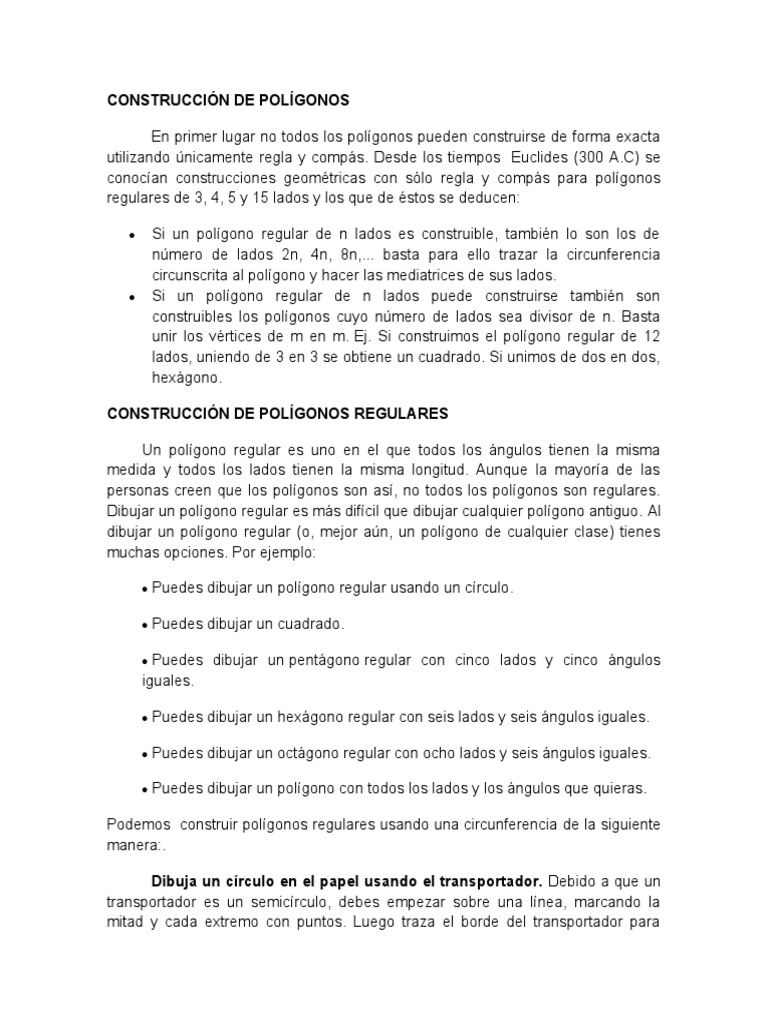 Construcción de Polígonos Regulares | PDF | Geometria clasica | Geometría