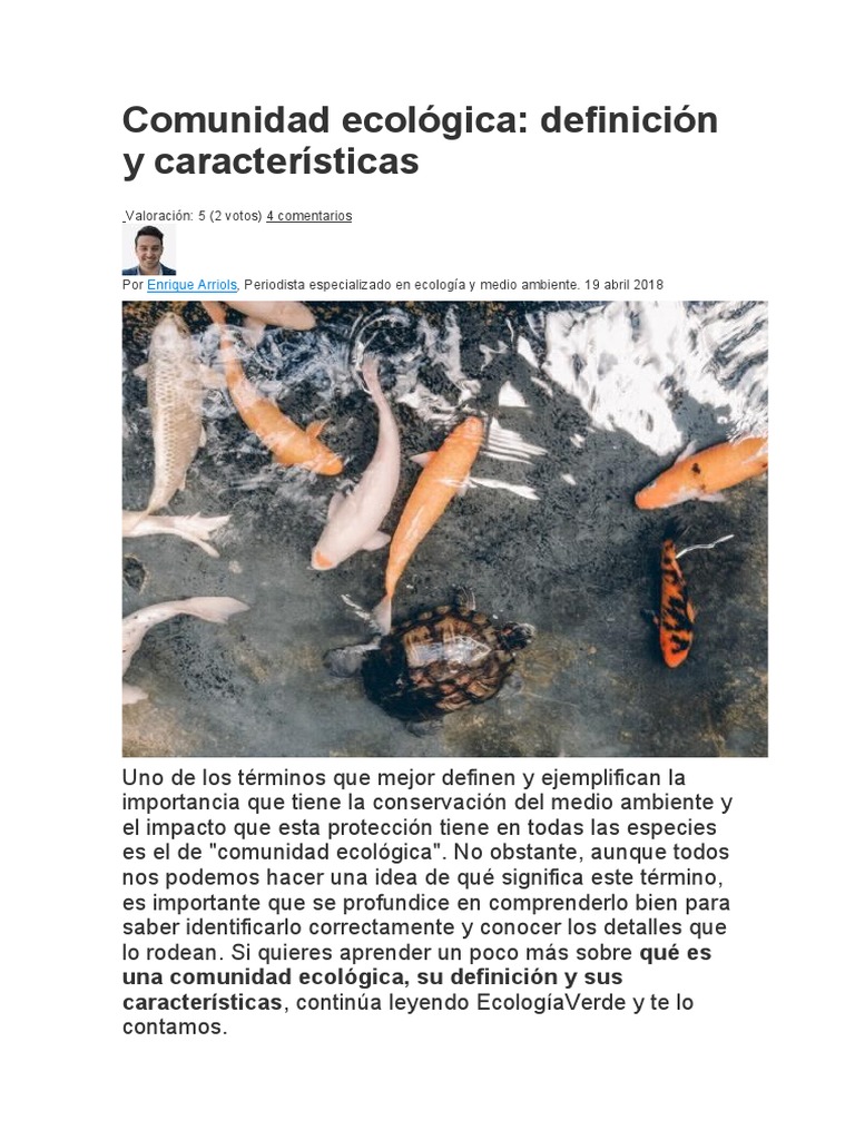 Definición y características de comunidad ecológica | PDF | Ecología ...