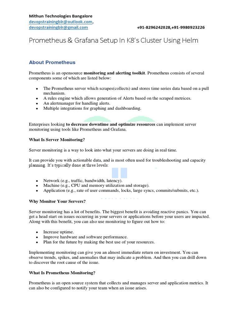 Prometheus Grafana Setup Pdf Computer Architecture Information Age