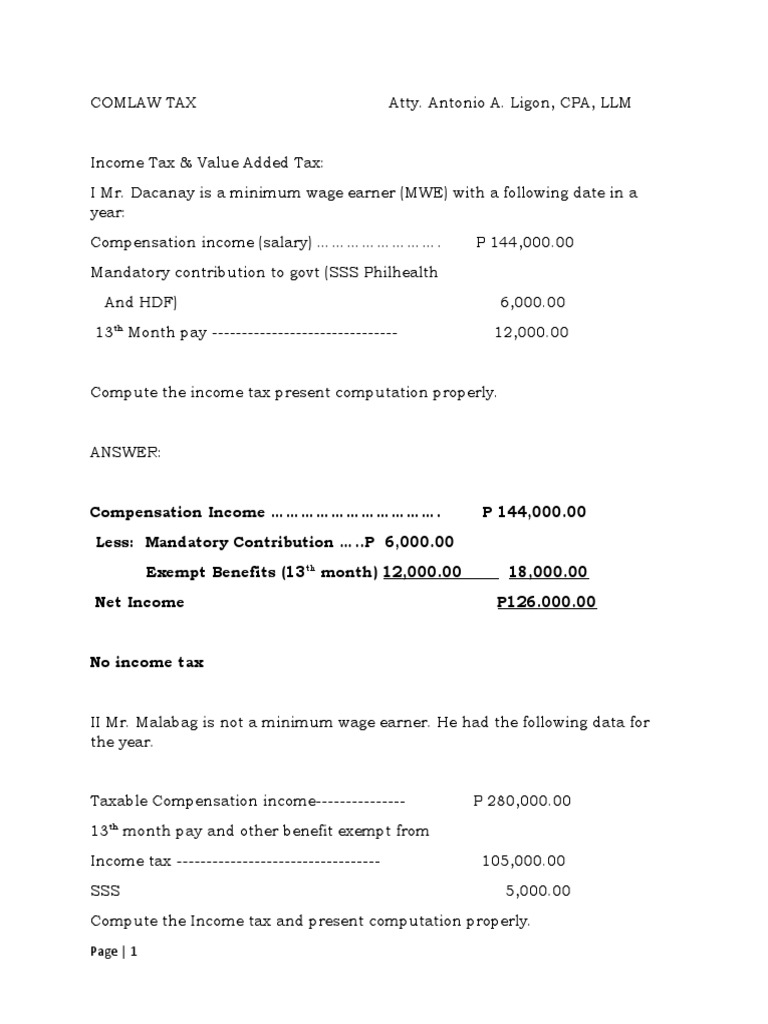 Income Tax Computation Examples | PDF | Value Added Tax | Taxes