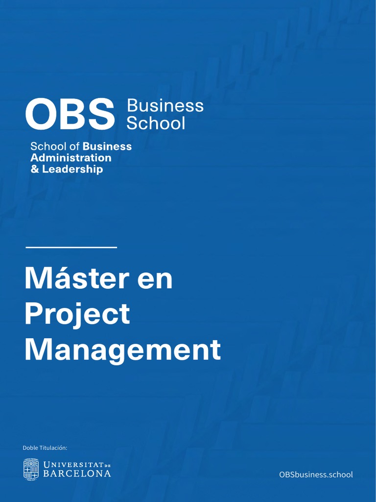 Máster en Project Management_OBS | PDF | Gestión de proyectos | Máster ...