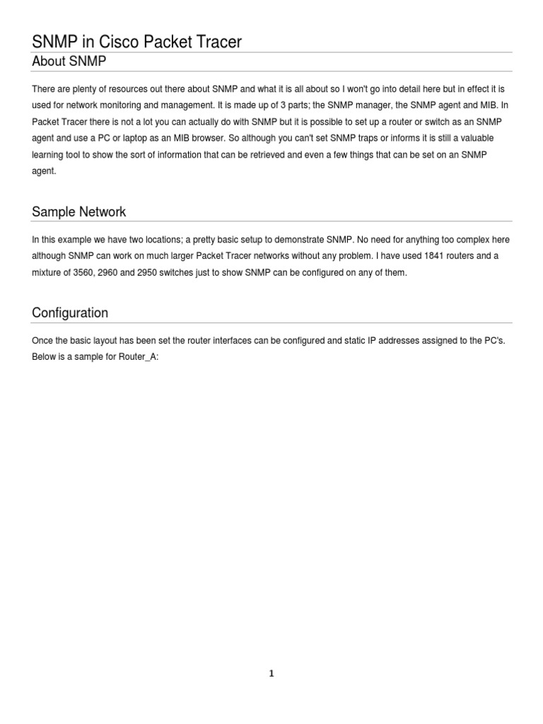 Practica SNMP | PDF | Router (Computing) | Data Transmission